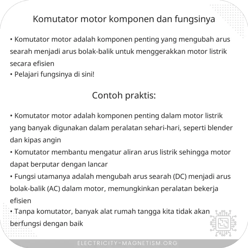 Komutator Motor | Komponen dan Fungsinya