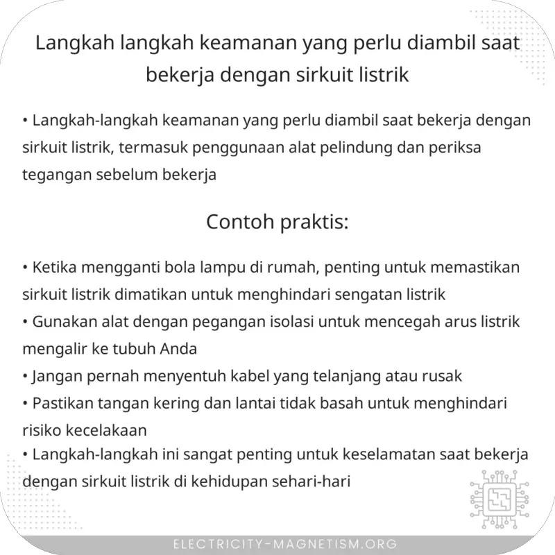 Langkah Langkah Keamanan Yang Perlu Diambil Saat Bekerja Dengan Sirkuit Listrik