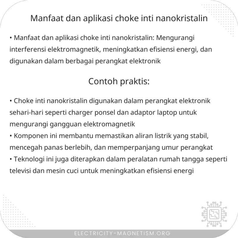 Manfaat dan Aplikasi Choke Inti Nanokristalin – Electricity – Magnetism