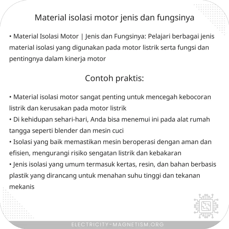 Material Isolasi Motor | Jenis dan Fungsinya – Electricity – Magnetism