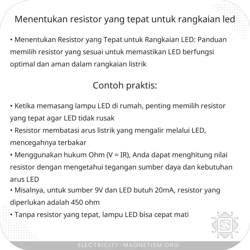 Menentukan Resistor yang Tepat untuk Rangkaian LED – Electricity ...