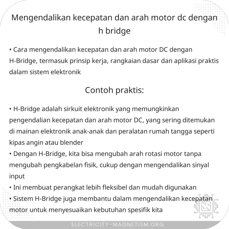 Mengendalikan Kecepatan dan Arah Motor DC dengan H-Bridge