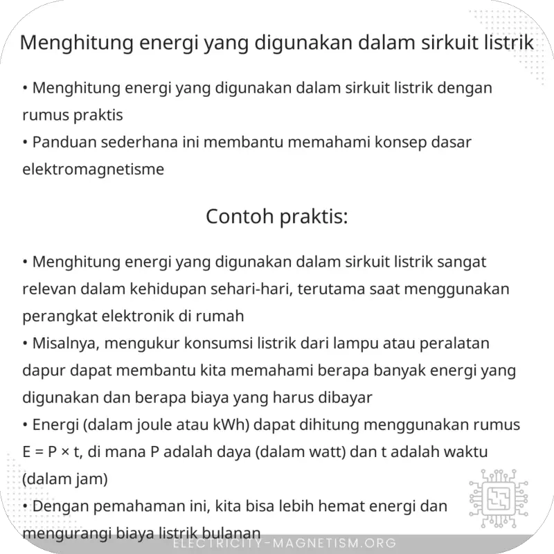 Menghitung Energi Yang Digunakan Dalam Sirkuit Listrik Electricity Magnetism 