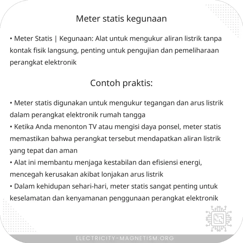 Meter Statis | Kegunaan – Electricity – Magnetism