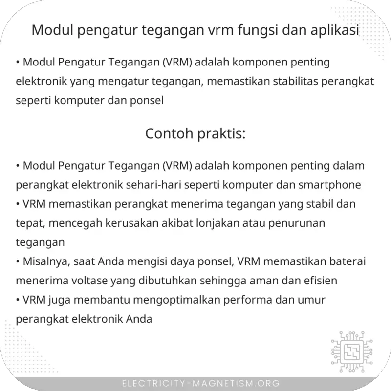 Modul Pengatur Tegangan (VRM) | Fungsi dan Aplikasi