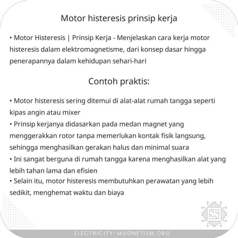Motor Histeresis | Prinsip Kerja – Electricity – Magnetism