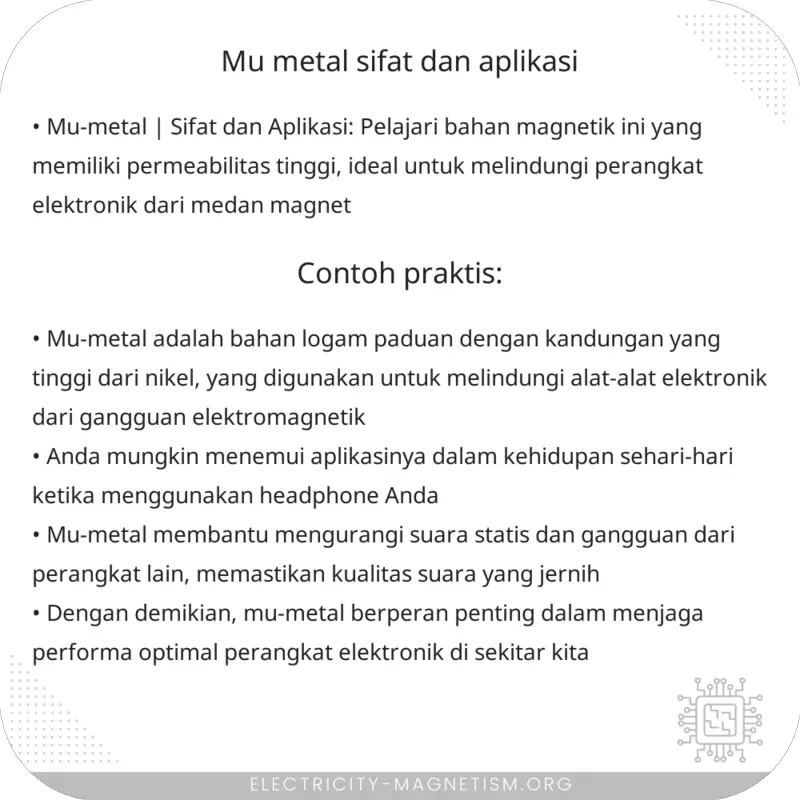 Mu-metal | Sifat dan Aplikasi – Electricity – Magnetism