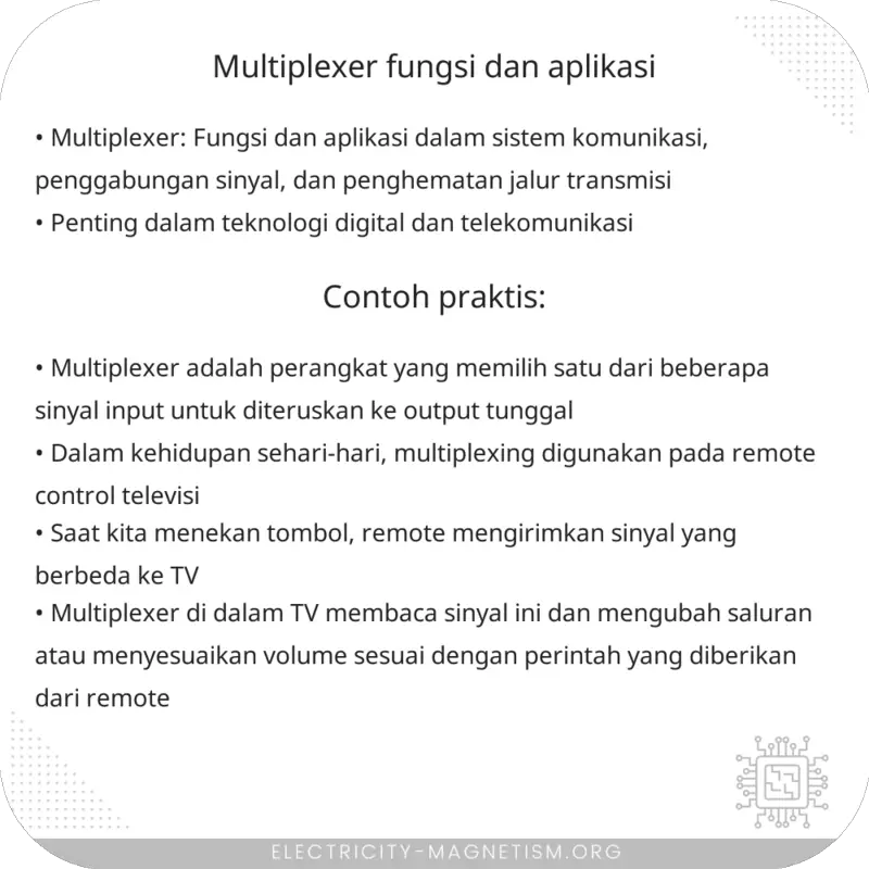 Multiplexer | Fungsi dan Aplikasi – Electricity – Magnetism