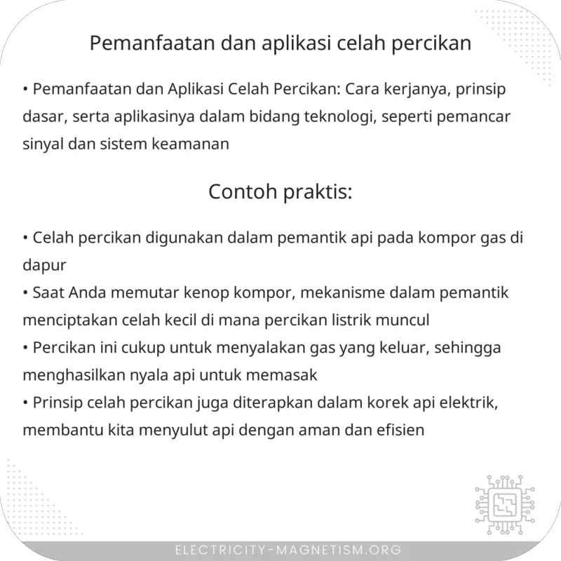 Pemanfaatan dan Aplikasi Celah Percikan