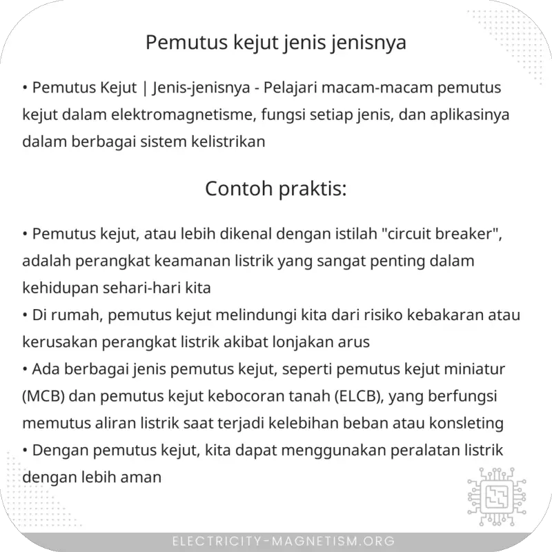 Pemutus Kejut | Jenis-jenisnya