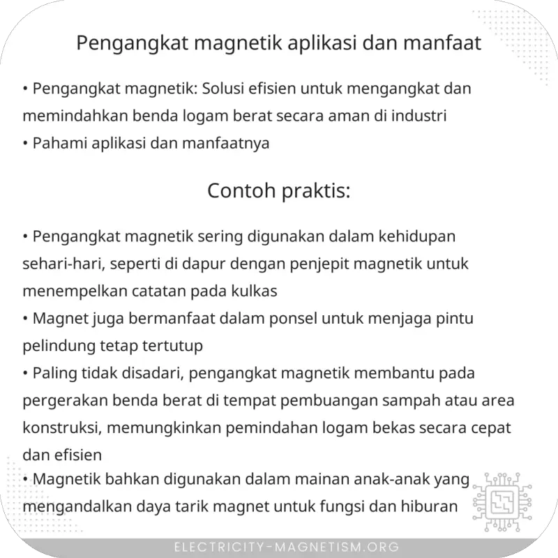 Pengangkat Magnetik | Aplikasi dan Manfaat