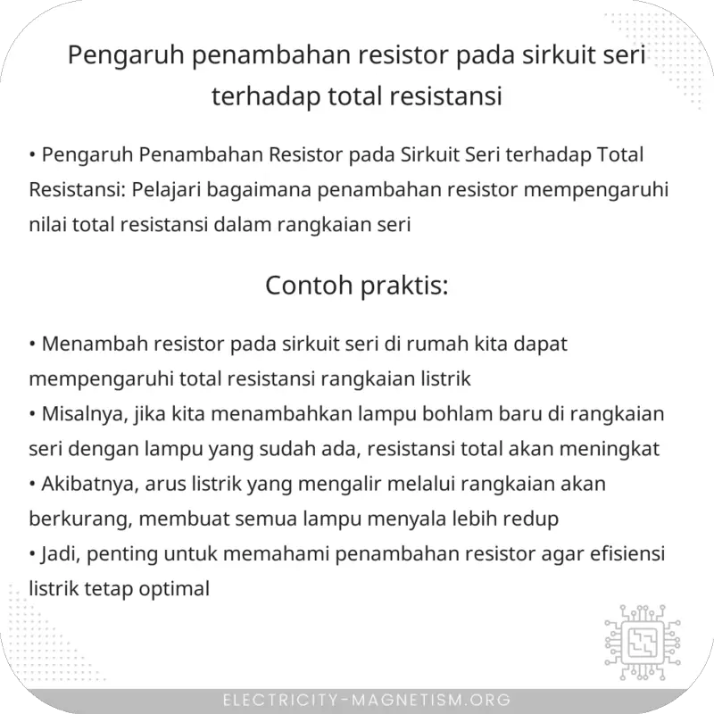 Pengaruh Penambahan Resistor pada Sirkuit Seri terhadap Total Resistansi