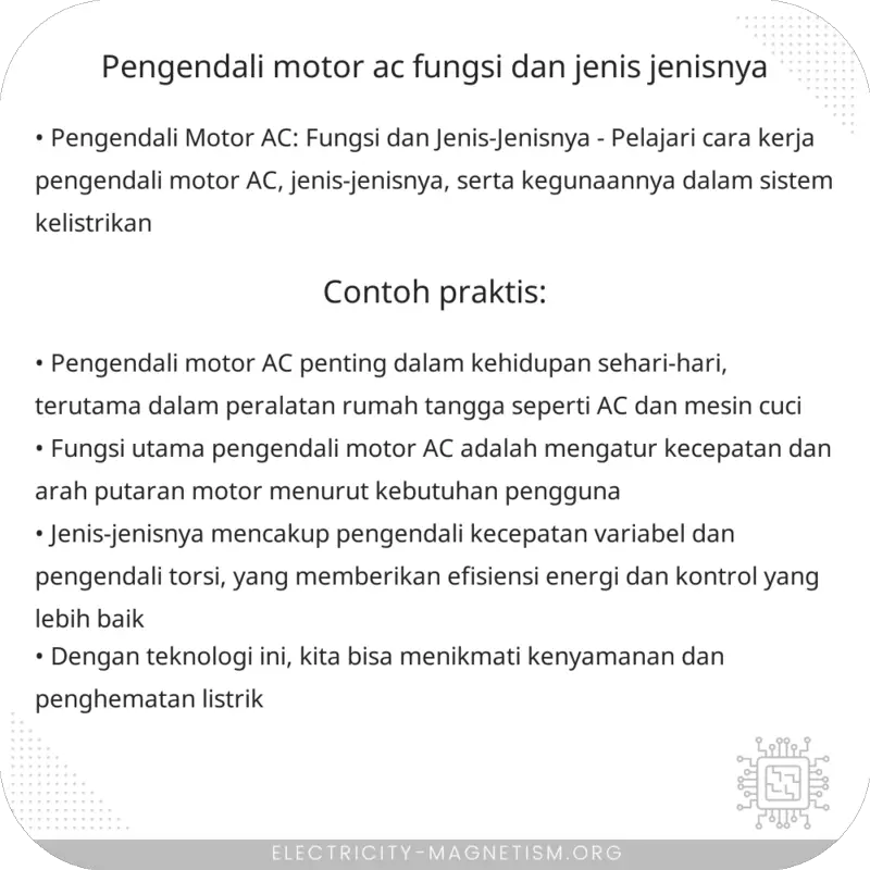Pengendali Motor AC | Fungsi dan Jenis-Jenisnya – Electricity – Magnetism