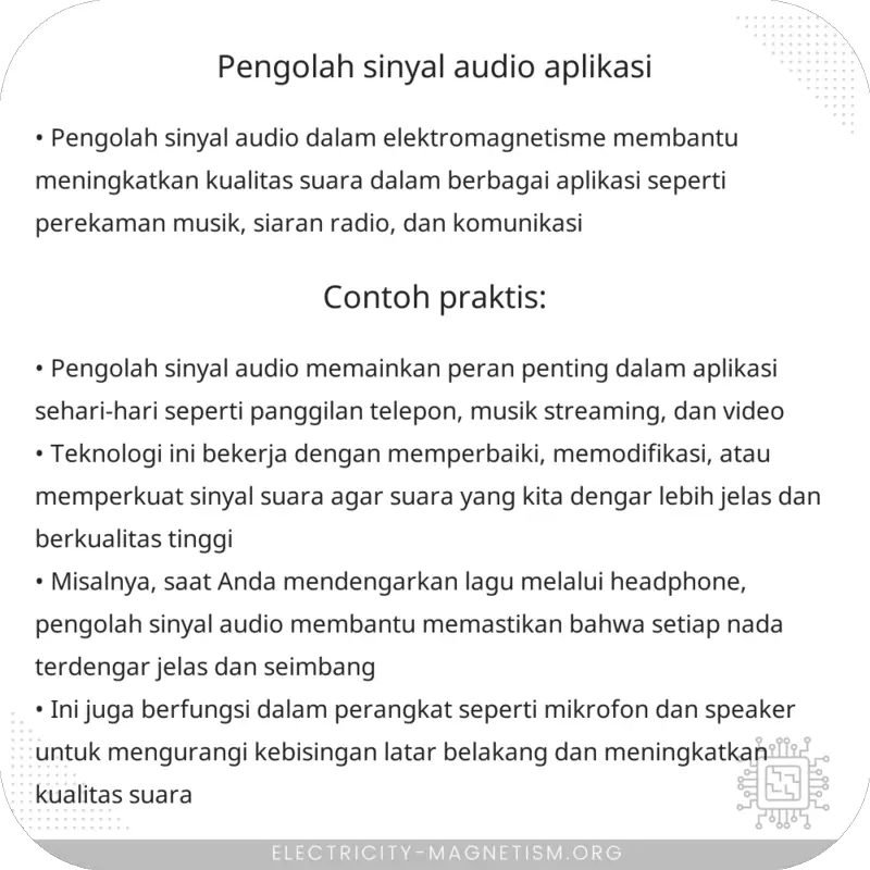 Pengolah Sinyal Audio | Aplikasi