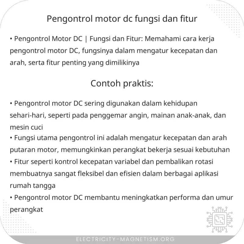 Pengontrol Motor | Fungsi dan Aplikasi