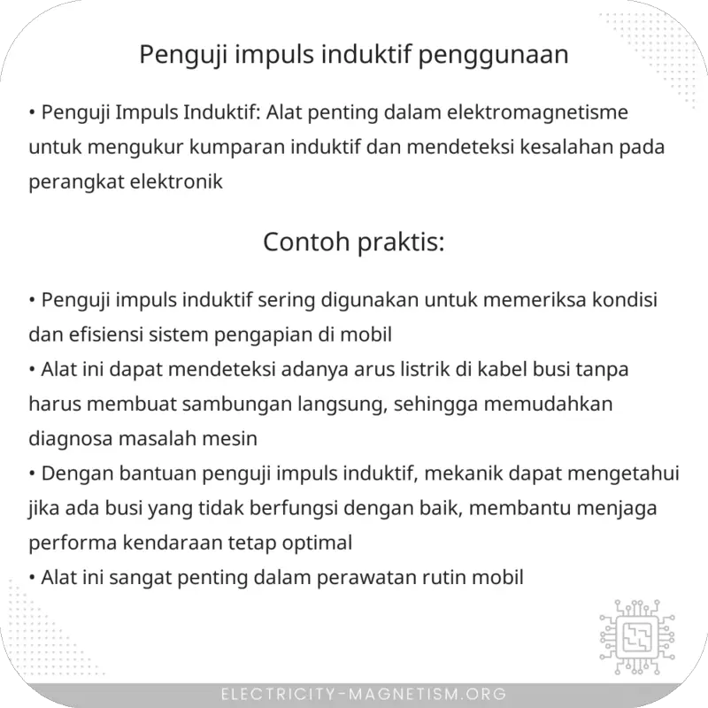 Penguji Impuls Induktif | Penggunaan – Electricity – Magnetism