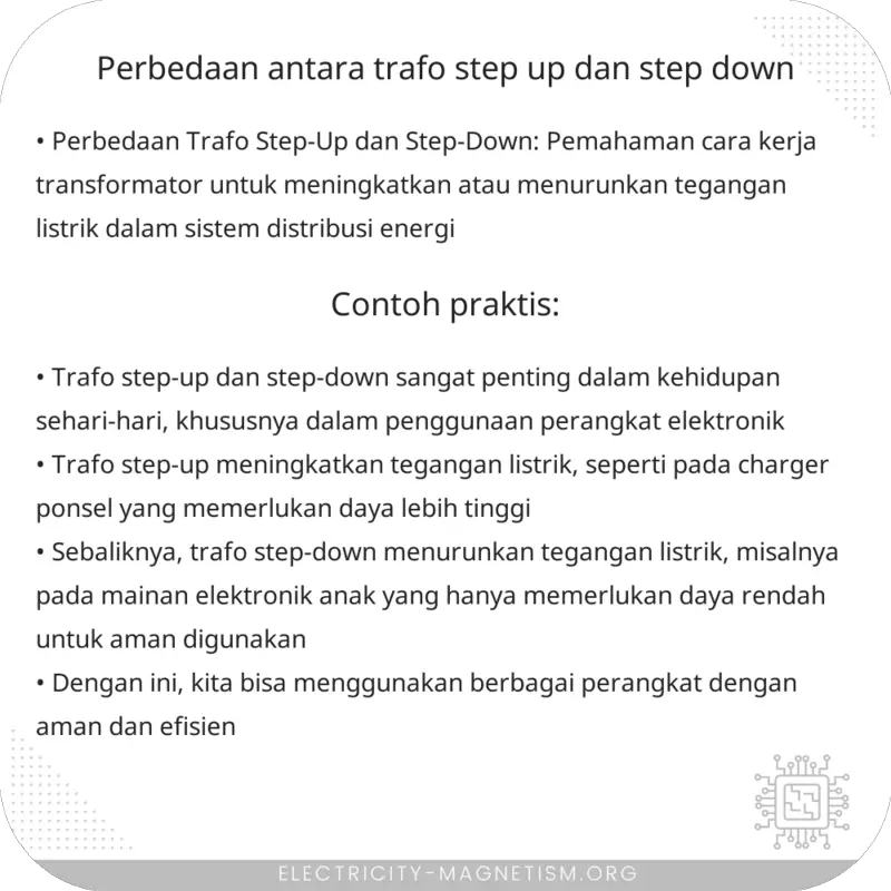 Perbedaan Antara Trafo Step-Up dan Step-Down