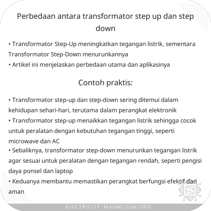 Perbedaan Antara Trafo Step-Up dan Step-Down Perbedaan Antara Trafo Step-Up dan Step-Down