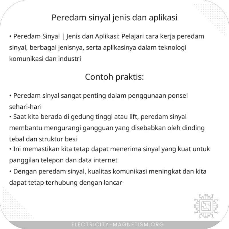 Peredam Sinyal | Jenis dan Aplikasi – Electricity – Magnetism