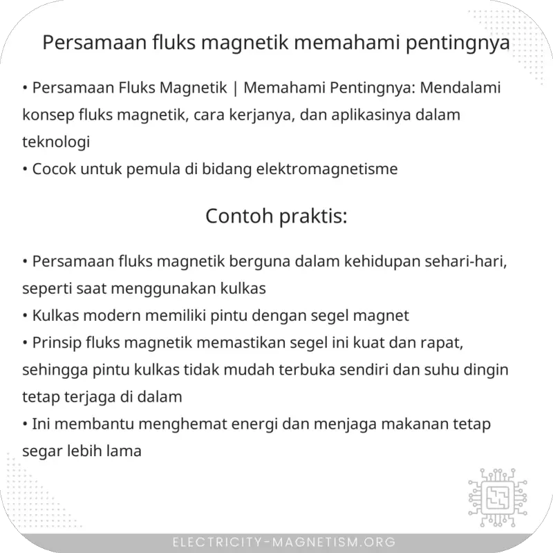 Persamaan Fluks Magnetik | Memahami Pentingnya – Electricity – Magnetism