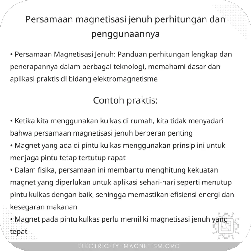 Persamaan Magnetisasi Jenuh | Perhitungan dan Penggunaannya