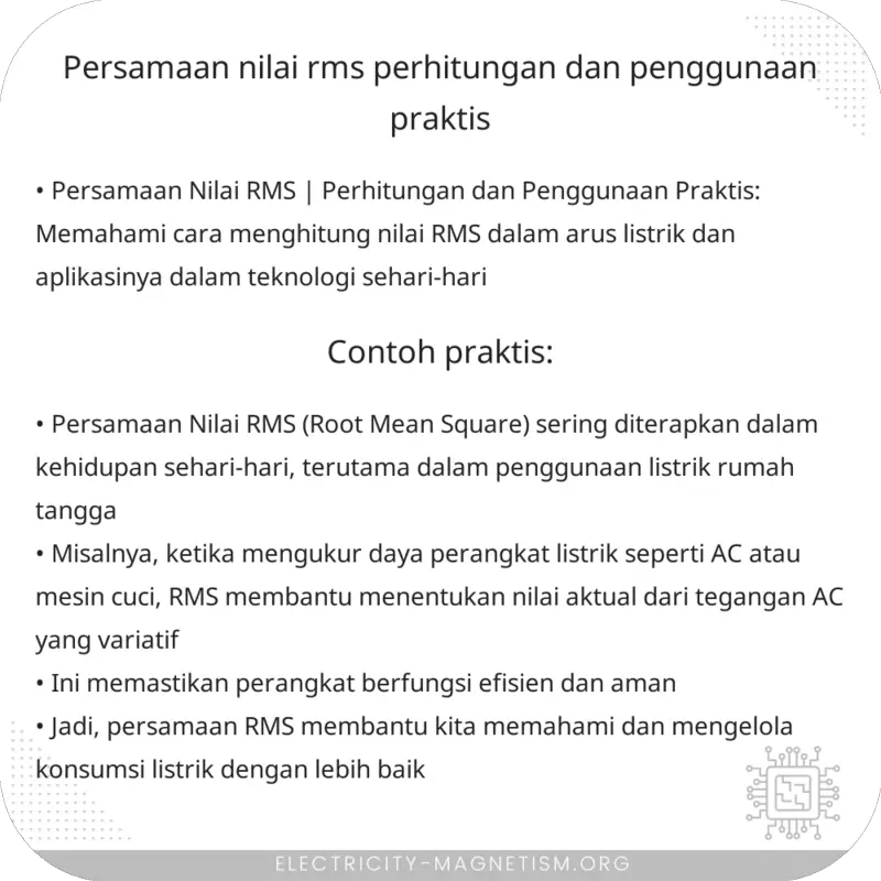 Persamaan Nilai RMS | Perhitungan dan Penggunaan Praktis – Electricity ...