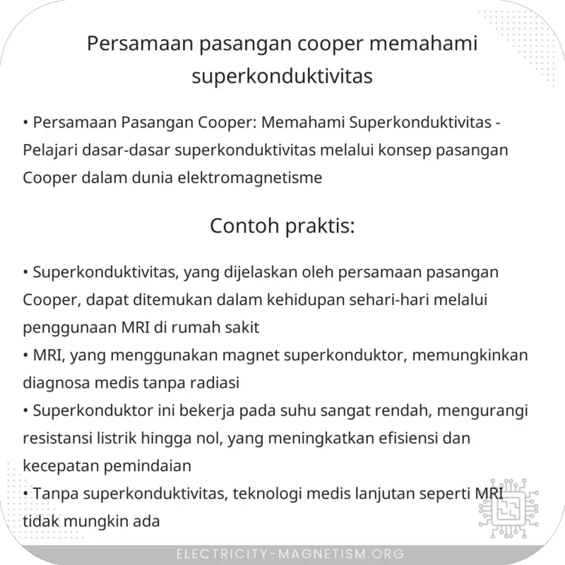 Persamaan Pasangan Cooper | Memahami Superkonduktivitas