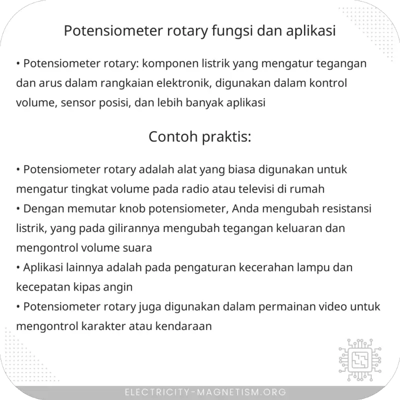 Potensiometer Rotary | Fungsi dan Aplikasi – Electricity – Magnetism