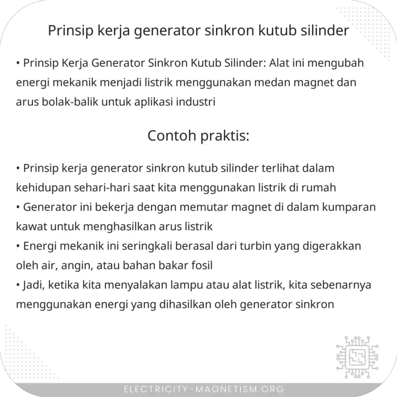 Prinsip Kerja Generator Sinkron Kutub Silinder – Electricity – Magnetism