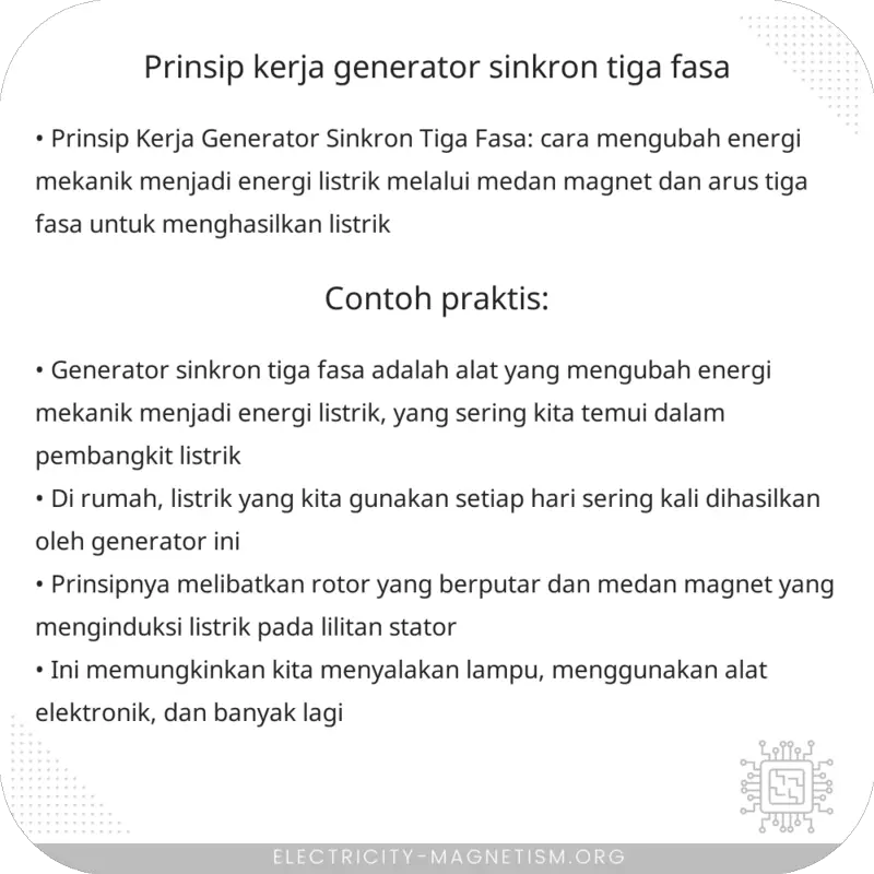 Prinsip Kerja Generator Sinkron Tiga Fasa – Electricity – Magnetism