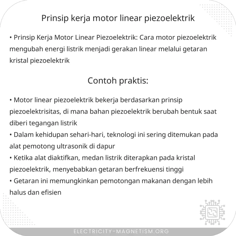 Prinsip Kerja Motor Linear Piezoelektrik – Electricity – Magnetism