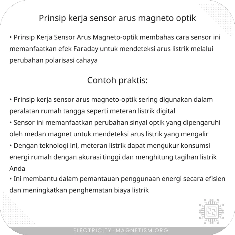 Prinsip Kerja Sensor Arus Magneto-optik