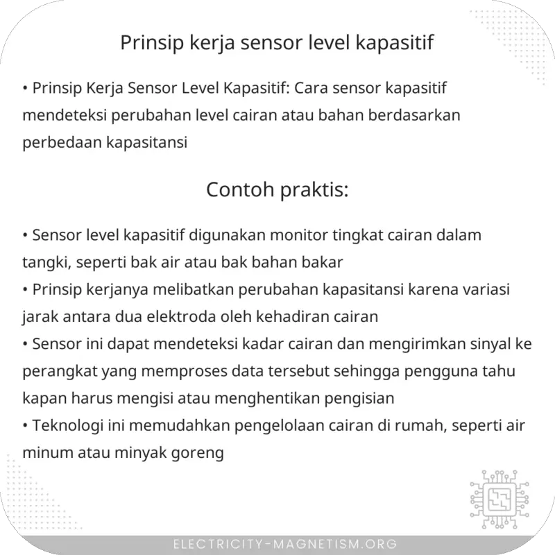 Prinsip Kerja Sensor Level Kapasitif – Electricity – Magnetism