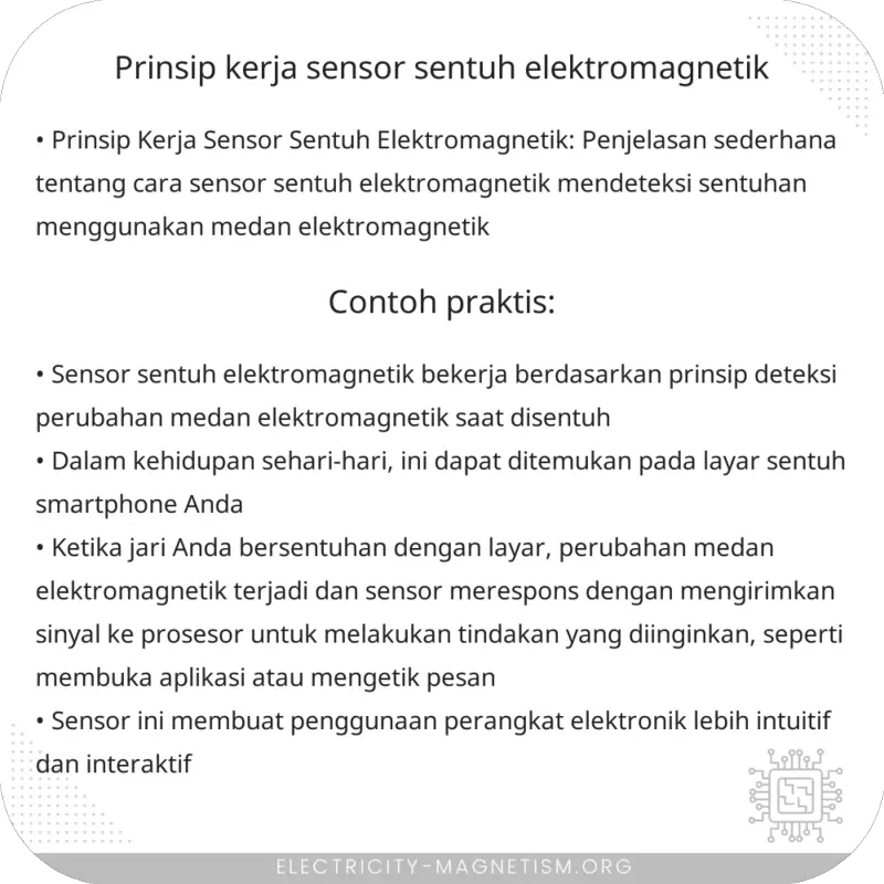 Prinsip Kerja Sensor Sentuh Elektromagnetik – Electricity – Magnetism