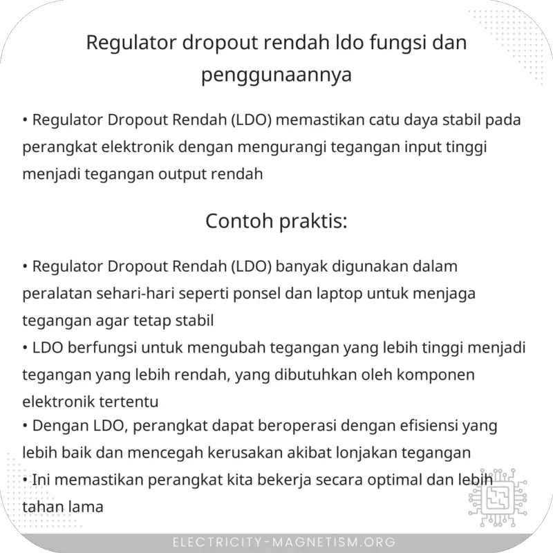Regulator Dropout Rendah (LDO) | Fungsi dan Penggunaannya – Electricity ...
