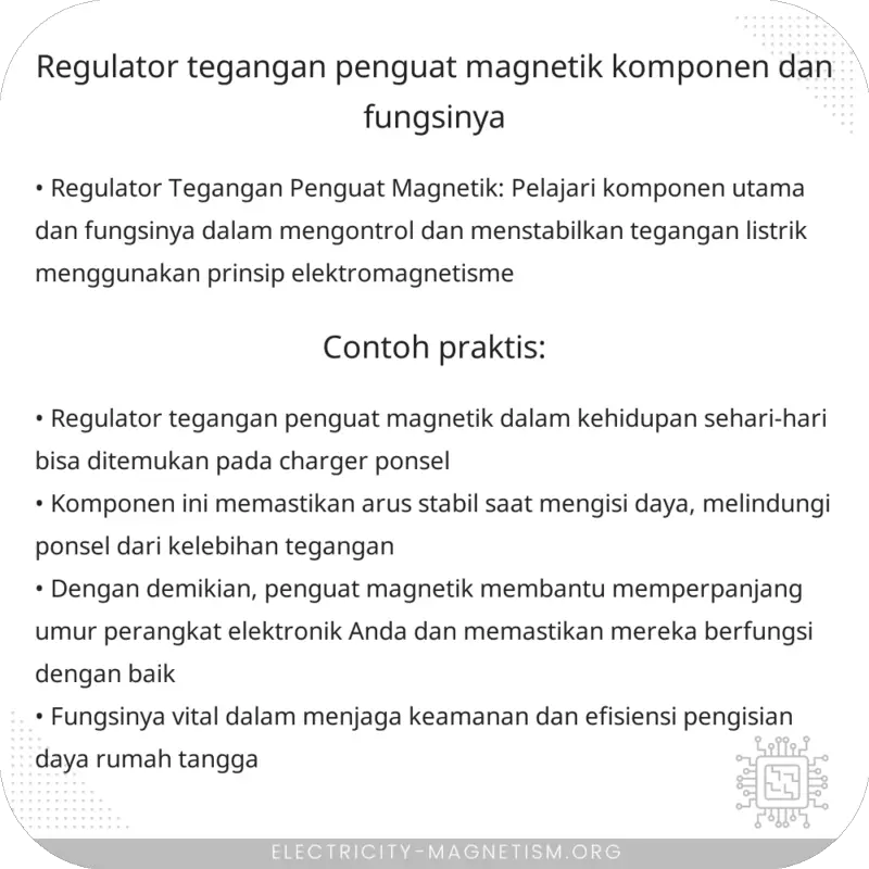 Regulator Tegangan Penguat Magnetik | Komponen dan Fungsinya ...