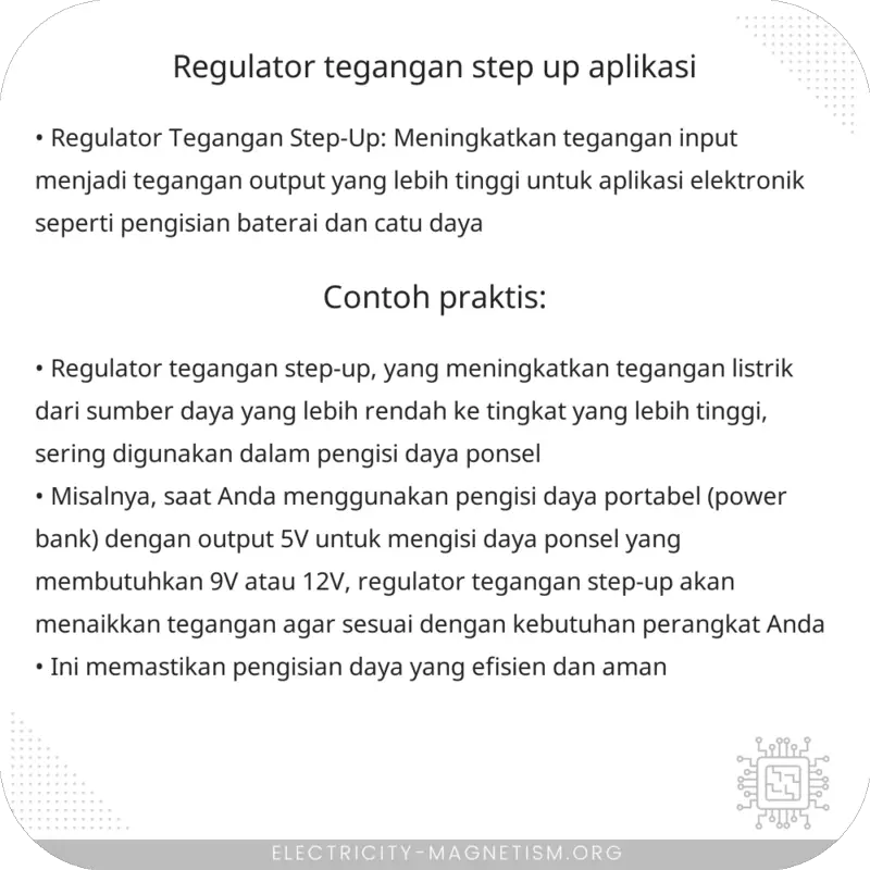 Regulator Tegangan Step-Up | Aplikasi – Electricity – Magnetism