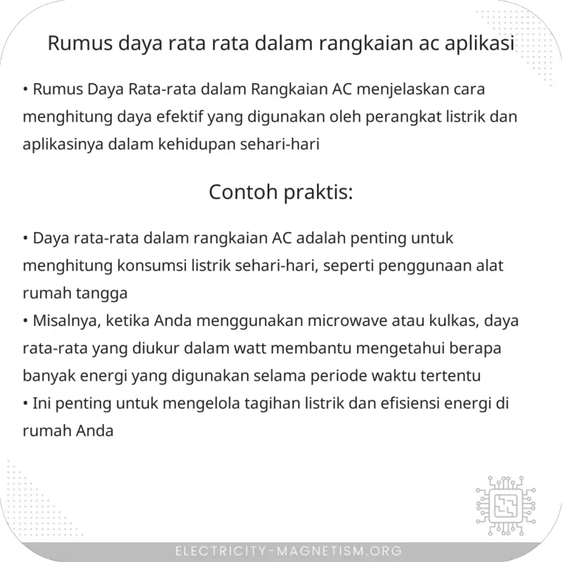 Rumus Daya Rata-rata dalam Rangkaian AC | Aplikasi – Electricity ...