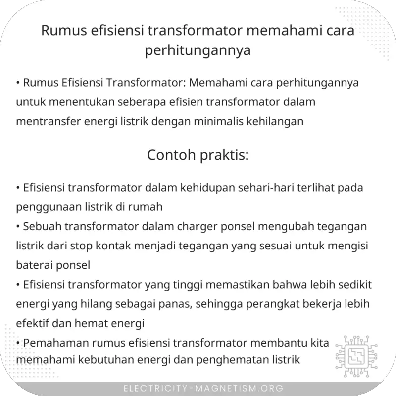 Rumus Efisiensi Transformator | Memahami Cara Perhitungannya