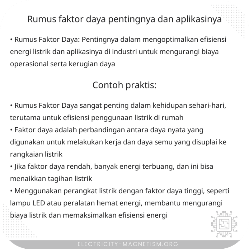 Rumus Faktor Daya | Pentingnya dan Aplikasinya – Electricity – Magnetism