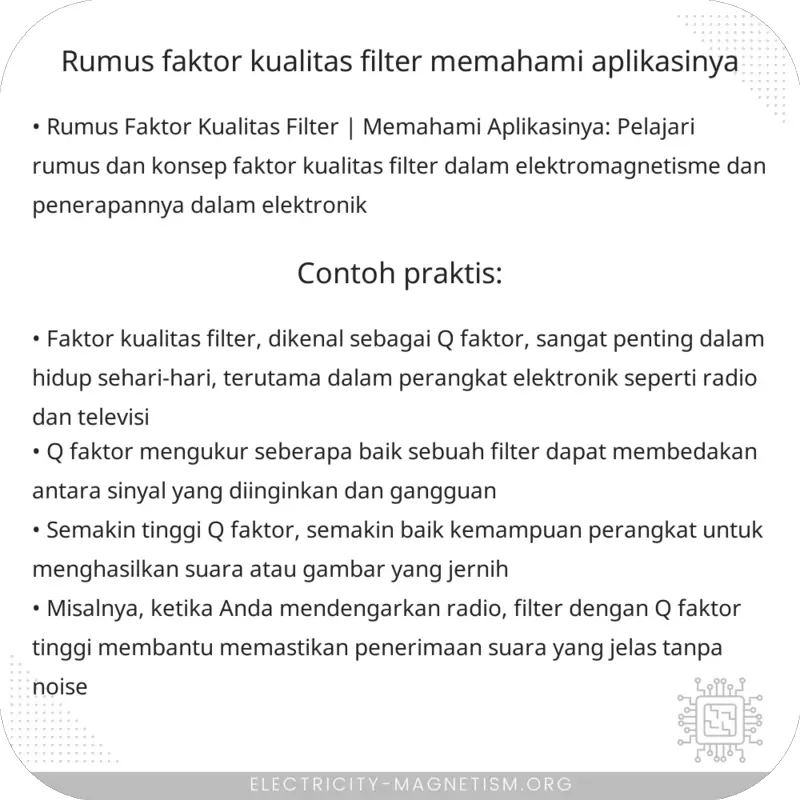 Rumus Faktor Kualitas Filter | Memahami Aplikasinya – Electricity ...