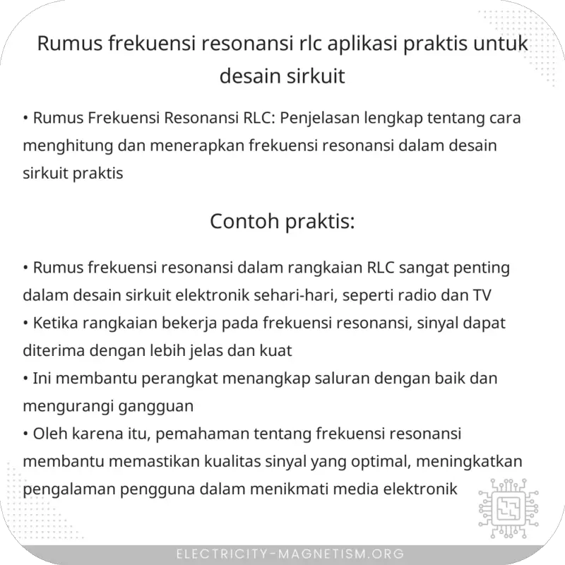 Rumus Frekuensi Resonansi RLC | Aplikasi Praktis untuk Desain Sirkuit ...