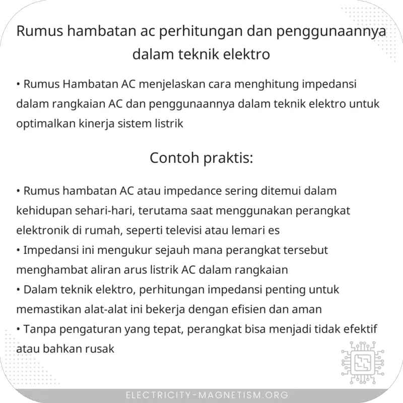 Rumus Hambatan AC | Perhitungan dan Penggunaannya dalam Teknik Elektro ...