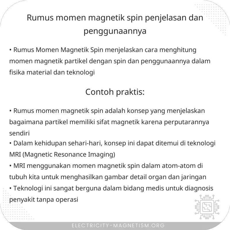 Rumus Momen Magnetik Spin | Penjelasan dan Penggunaannya