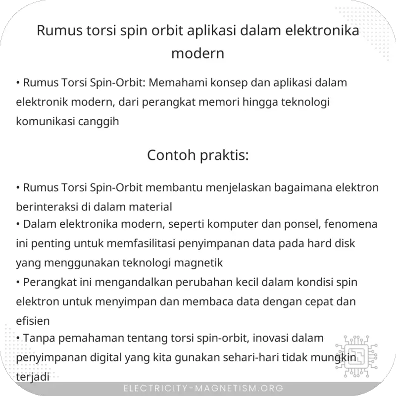 Rumus Torsi Spin-Orbit | Aplikasi dalam Elektronika Modern ...