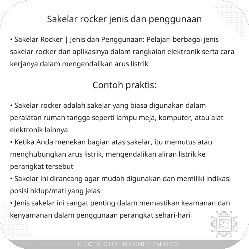 Sakelar Rocker | Jenis dan Penggunaan – Electricity – Magnetism