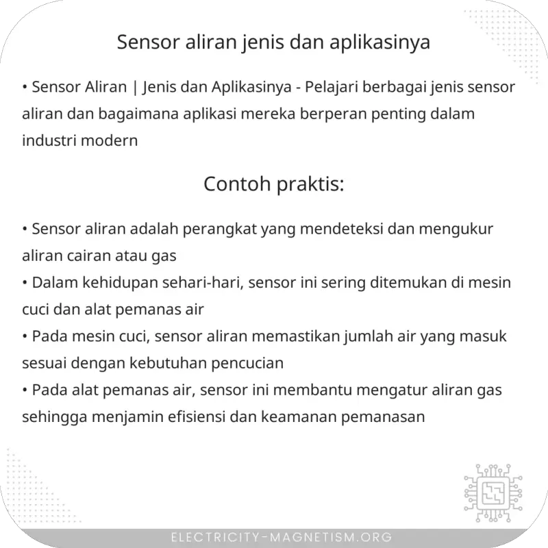 Sensor Aliran | Jenis dan Aplikasinya