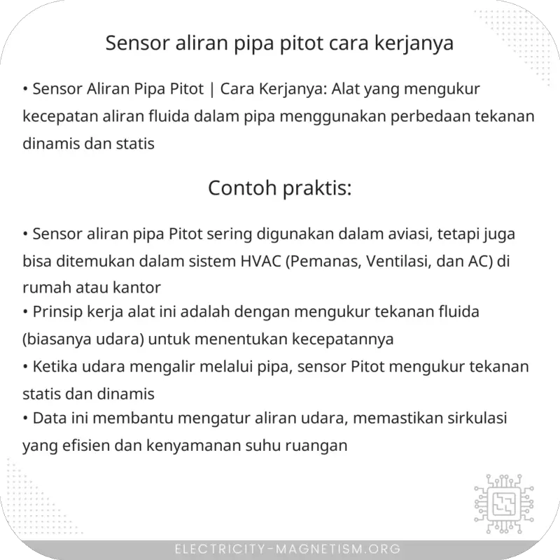 Sensor Aliran Pipa Pitot | Cara Kerjanya – Electricity – Magnetism