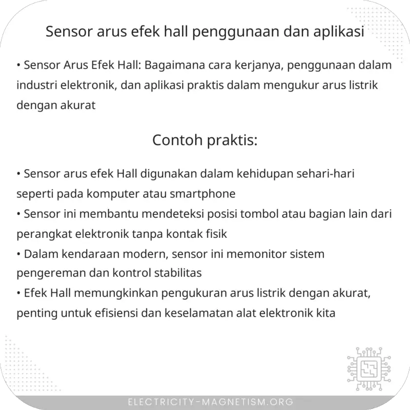 Sensor Arus Efek Hall | Penggunaan dan Aplikasi – Electricity – Magnetism
