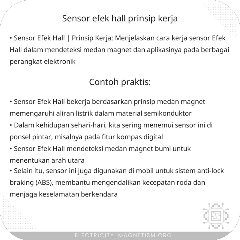 Sensor Efek Hall | Prinsip Kerja – Electricity – Magnetism